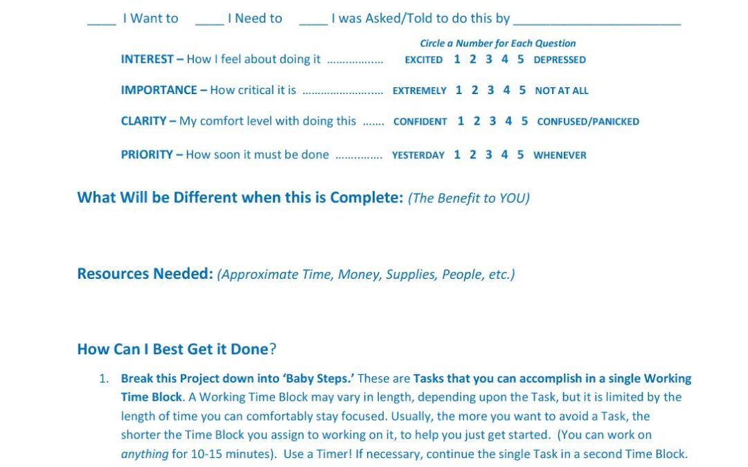 Project Planning Form | Susan Lasky
