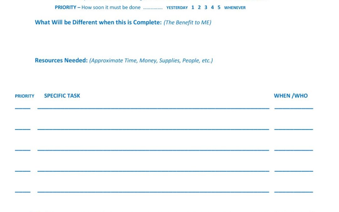 Simple Project Planning Form | Susan Lasky
